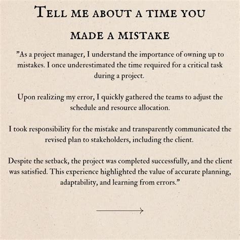 Interview Question Tell Me About A Time You Made A Mistake Answer Examples