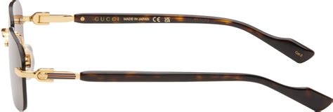 Gucci Gold And Tortoiseshell Rimless Sunglasses Gucci