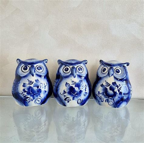 Статуетка гжель сова керамічна — ціна 500 грн у каталозі Статуетки Купити товари для дому та