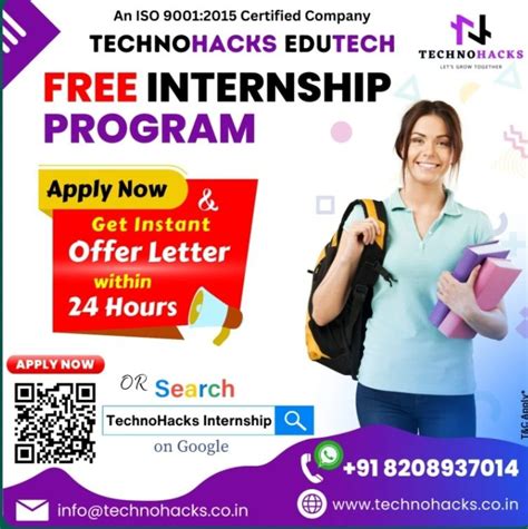 Shriya Racharla On Linkedin Free Intership Program Technohacks Edutech