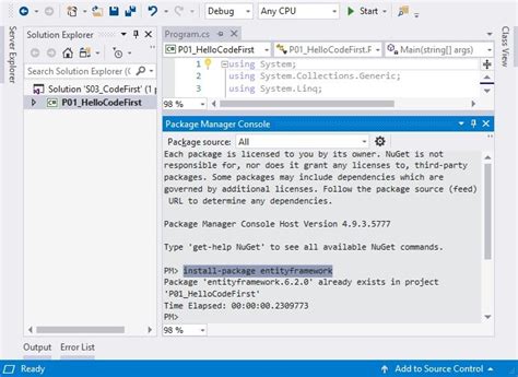cài đặt entity framework kỹ thuật lập trình cơ bản tự học ict