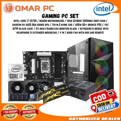 GAMING PC SET INTEL CORE I GEN GB X GB DDR MHZ TB M SSD RX GB GDDR