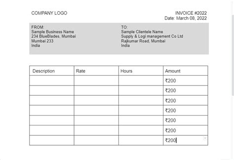 How To Create An Invoice In Google Docs
