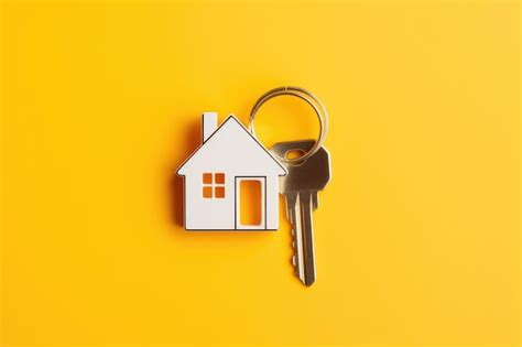 Premium Photo Smart Home Assistant House Key Isolated On Yellow Ai