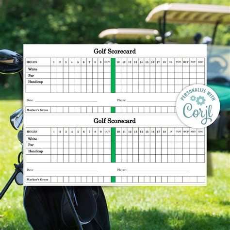 Golf Course Scorecard Custom Golf Scorecard Golf Tournament Scorecard