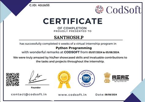 Santhosh P On Linkedin Internship Codsoft Pythonprogramming