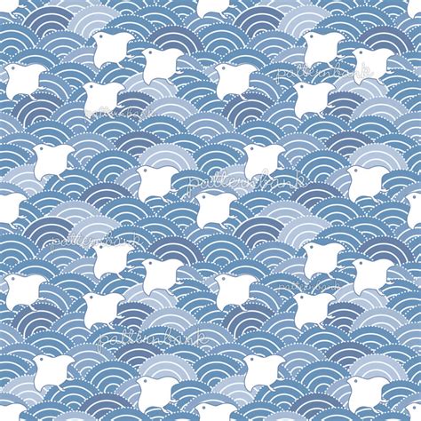 Chidori Waves By Claire Gaffney Seamless Repeat Vector Royalty Free Stock Pattern Patternbank