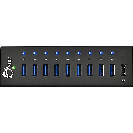 SIIG USB 3 0 9 Port HUB 1 Port 2 1A Charging With 12V5A Power Adapter USB External 10 USB Ports