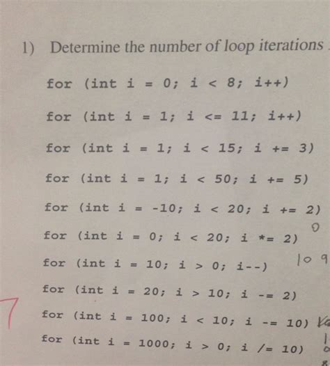 Solved Determine The Number Of Loop Iterations For Int í