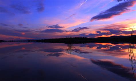 Reflection Sunset Evening Lake Wallpapers Hd Desktop And Mobile