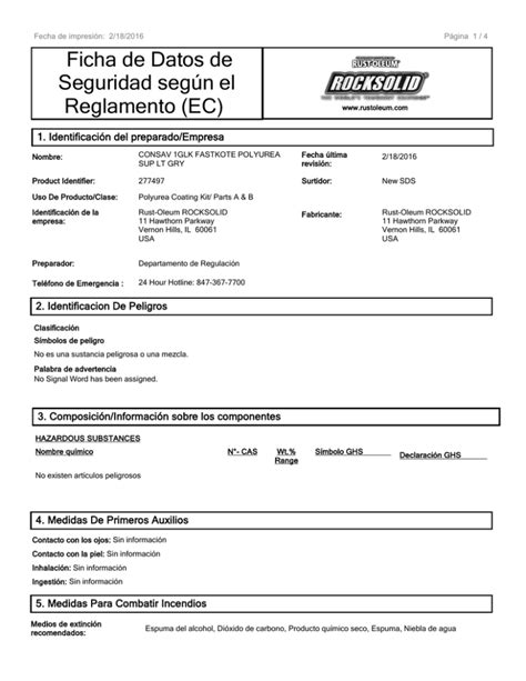 Rust Oleum Ghs 16 Section Sds