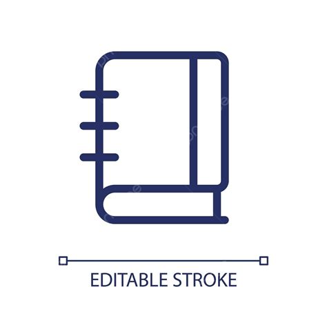 School Notebook Pixel Perfect Linear Ui Icon Stroke Diary Course Vector Stroke Diary Course