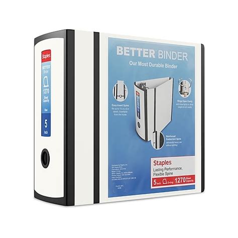 Staples 5 3 Ring Better Binder White 27926 Staples