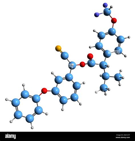 3d Image Of Flucythrinate Skeletal Formula Molecular Chemical
