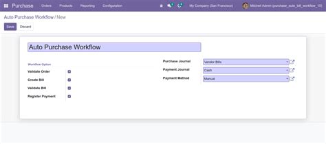 purchase order automatic workflow request for quotation automatic