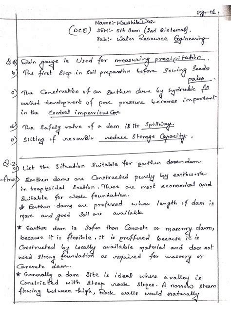 2nd Internal Water Resource Engineering 5th Sem Pdf