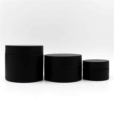Wholesale 1oz 4oz 8oz Wide Mouth Cosmetic Jars Matte Black
