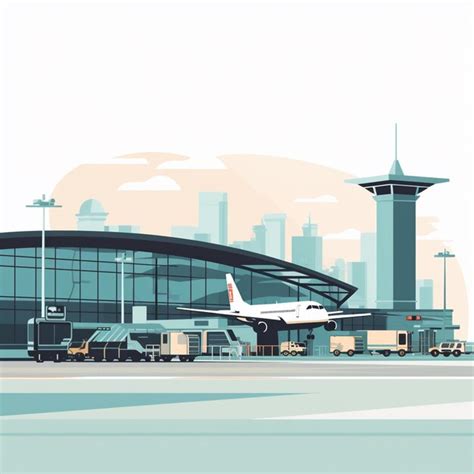 Premium Vector Airport Plane Airplane Vector Travel Arrival Departure Transport Terminal