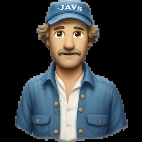 Quint From The Movie Jaws In The Clothes He Wore In The Movie Blue Aged Bandana On Head Emoji