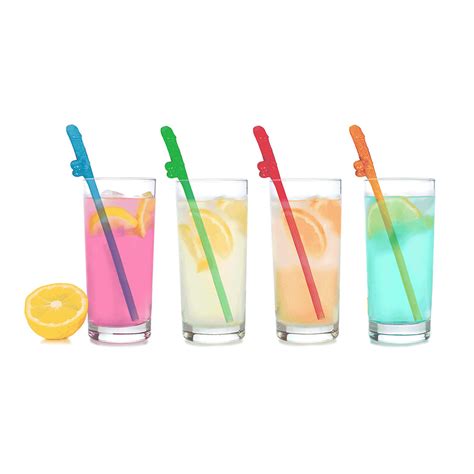 Super Fun Penis Party Straws 8 Pack Multicolor