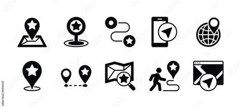 Location Pin Icon Set Containing Map Pin Marker Or Pointer Gps