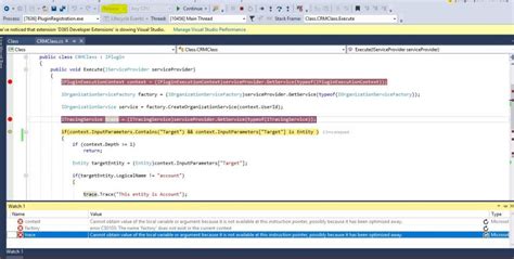 Cannot Obtain Value Of The Local Variable Or Argument Because It Is Not