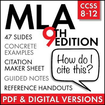 MLA 9th Edition MLA In Text Citations Works Cited PDF Google Drive