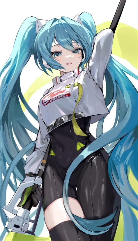 Hatsune Miku Racing Miku And Racing Miku Vocaloid And More Drawn By S Im U Danbooru