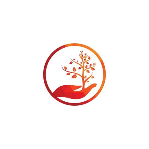 Tree In Hand Vector Logo Design Natural Products Logo Hand Tree Logo Design 13634805 Vector