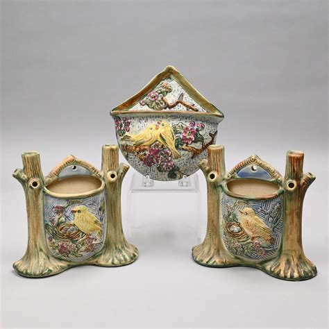 Three Weller Pottery Glendale Wall Pockets Auction