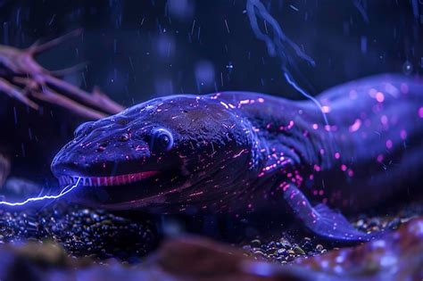 An Electrical Eel With Lightning Bolt Discharge Premium Ai Generated