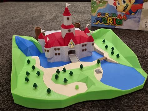 Mario 64 Peachs Castle With Courtyard Diorama Free 3d Print Model