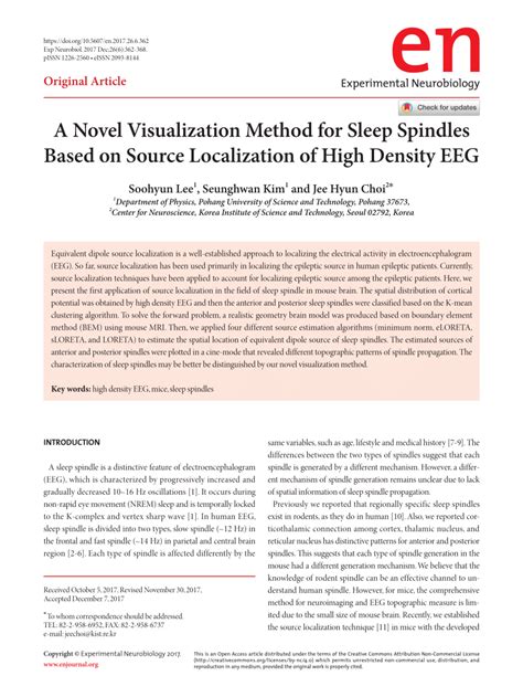 Pdf A Novel Visualization Method For Sleep Spindles Based On Source Localization Of High