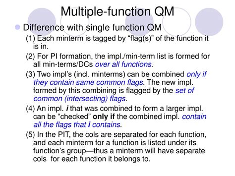 Ppt Multi Function Quine Mccluskey 2 Level Minimization Powerpoint