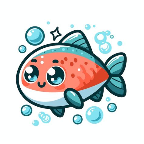 Premium Vector Cute Fish Vector On White Background