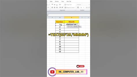 we can find out months using text formula in use ms excel hk computer lab 11 microsoftexcel