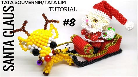 How To Bead Santa Claus Part 9tutorial Manik Manik How To Make Beaded Reindeer Santa Beads