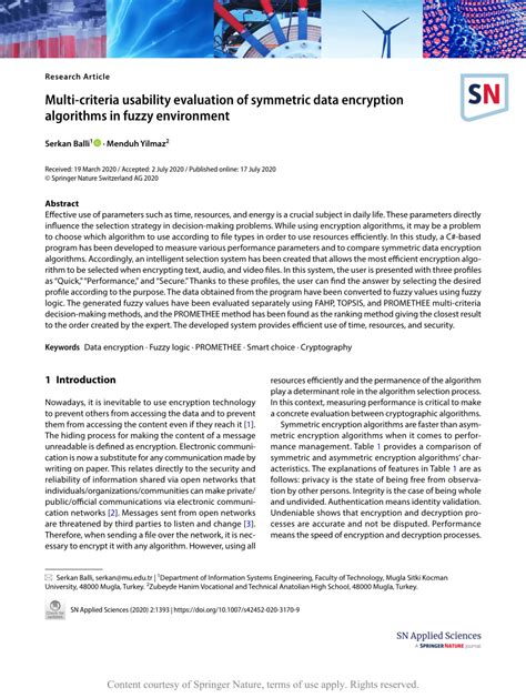 Multi Criteria Usability Evaluation Of Symmetric Data Encryption