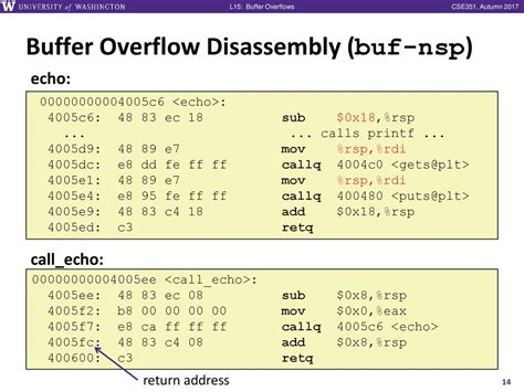 Buffer Overflows Cse 351 Autumn Ppt Download