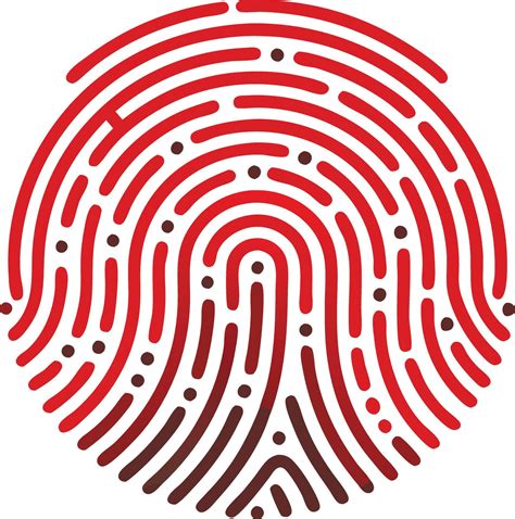 Red Fingerprint Illustration Symbolizing Digital Identity Security And Biometric