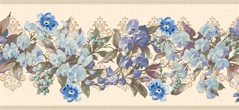 Blue Flower Border Wallpapers Wallpaper Cave