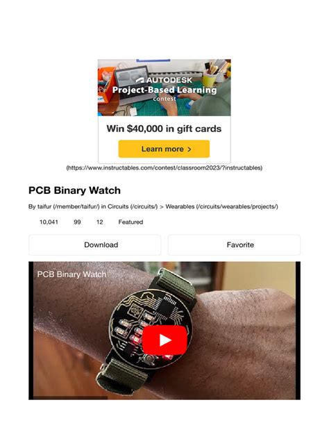 Pcb Binary Watch 6 Steps With Pictures Instructables Pdf Printed Circuit Board Arduino