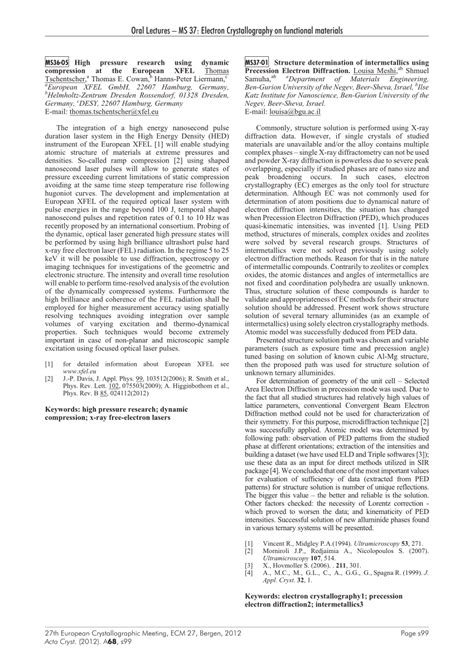 Pdf Structure Determination Of Intermetallics Using Precession