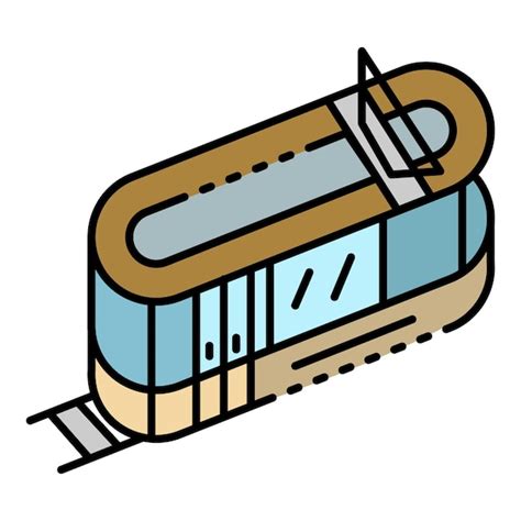 Premium Vector Tramway Icon Outline Tramway Vector Icon Color Flat Isolated