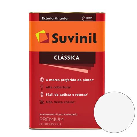 Tinta Látex Clássica Fosco Aveludado Branco Neve 16l Suvinil