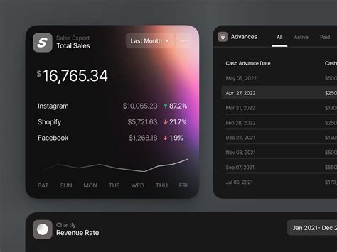cards and components — dark app design inspiration ui design app