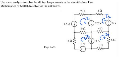 Use Mesh Analysis To Solve For All Four Loop