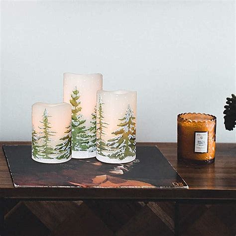 Eldnacele Christmas Candy Cane Stripe Flameless Candles With Remote And