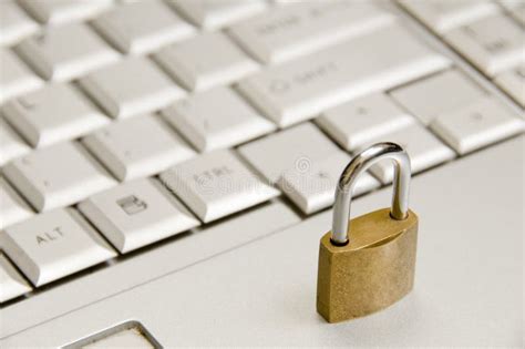 Lock Over A Laptop Keyboard Stock Photo Image Of Notebook Computer