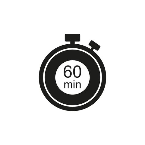 Premium Vector Clock Icon Vector Illustration Timer Sign 60 Min On Isolated Background